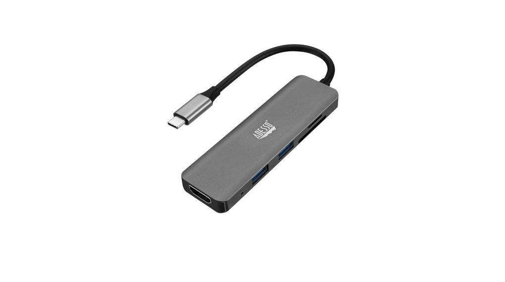 AUH-4020 | Adesso Docking Station, USB-C Plug, Bus-Powered, 60W, Ports ...