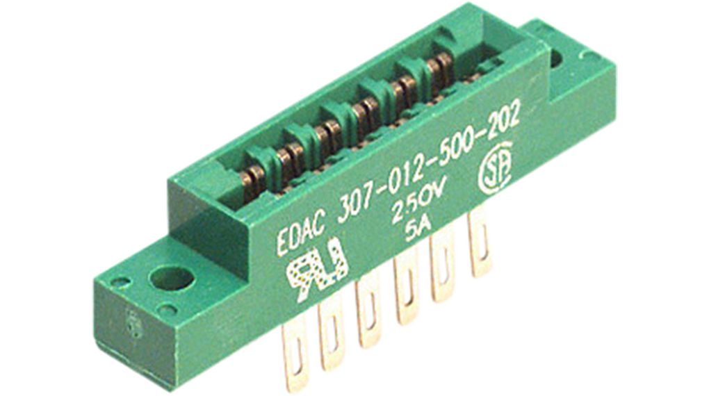 307-012-500-202 | EDAC Card Edge Connector, Socket, Straight, Contacts ...