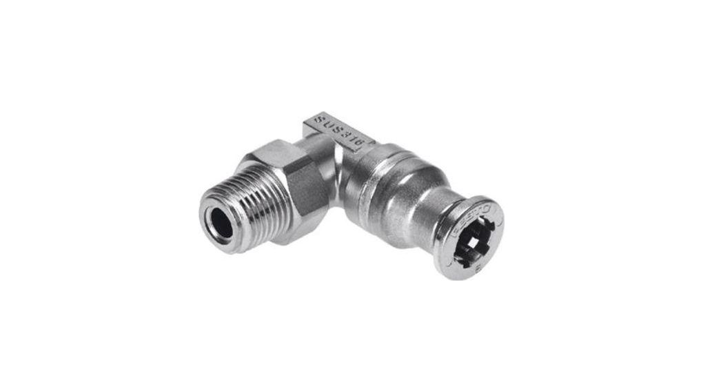 CRQSL-1/8-8 | Festo CRQSL Series Elbow Threaded-toTube Adaptor, R 1/8 Male to Push In 8 mm ...