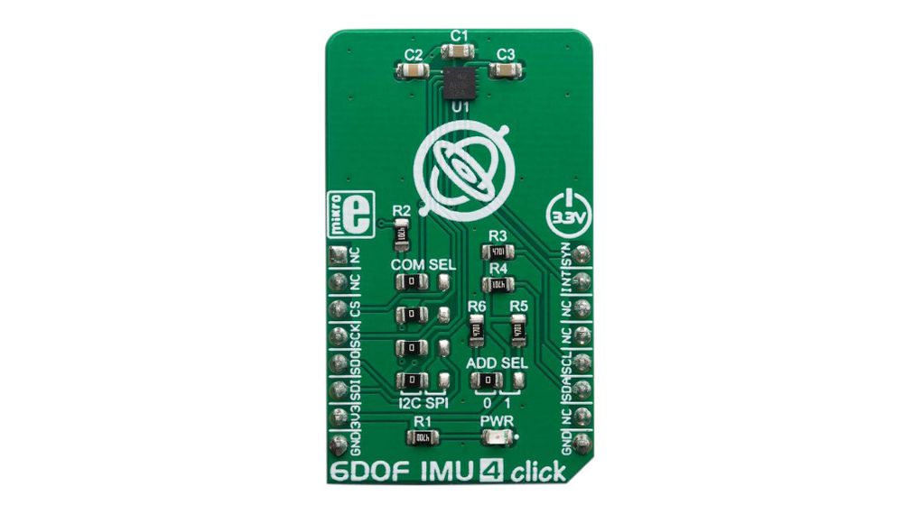 MIKROE-3410 | Mikroelektronika 6DOF IMU 4 Click Inertial Measurement Module 3.3V | Distrelec Germany