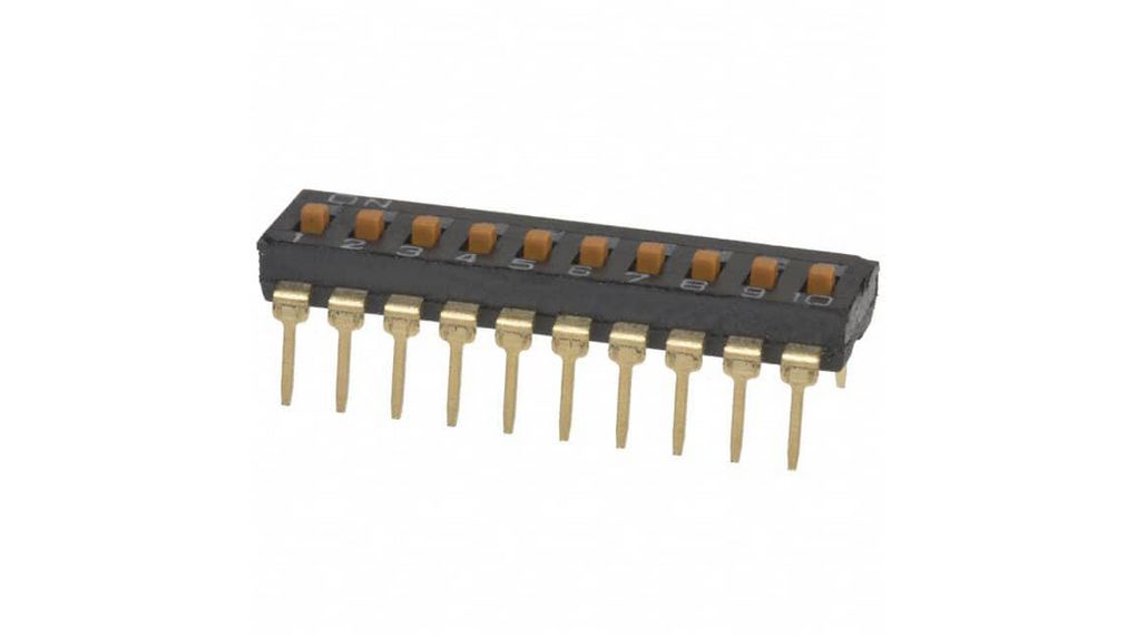 A6T 0104G | Omron Electronic Components Slide Dip Switch, 10 Switches ...