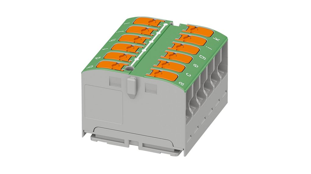 1019575 | Phoenix Contact Terminal Block, Push-In, 12 Poles, 450V, 24 ...