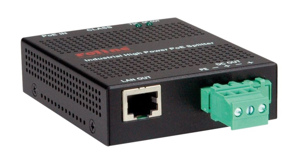 21131175 | Roline PoE Splitter, 1Gbps, 30W, RJ45 Ports 2, PoE Ports 1 ...