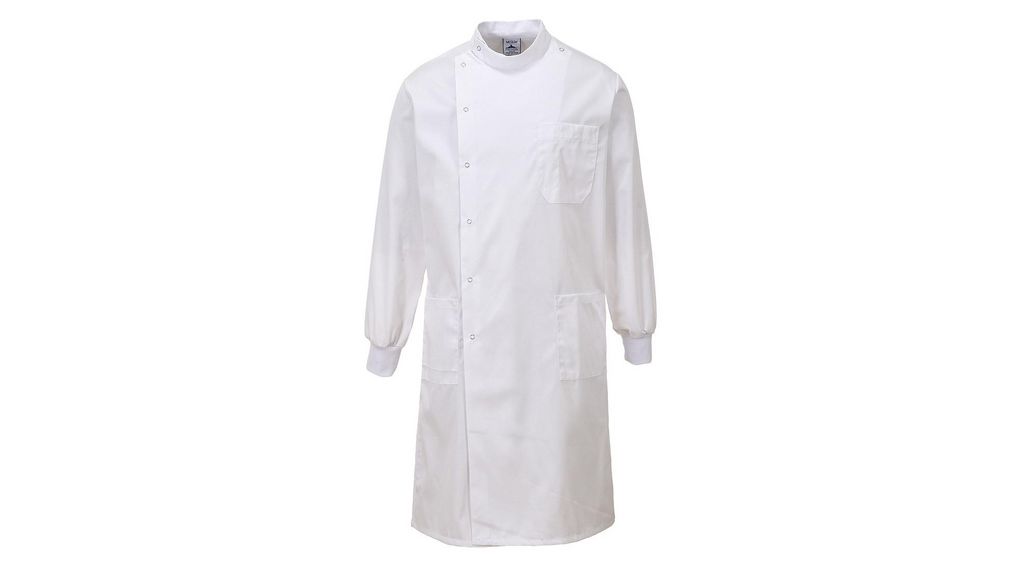 C865WHRS | Portwest White Men Reusable Lab Coat, S, S, Weiss ...