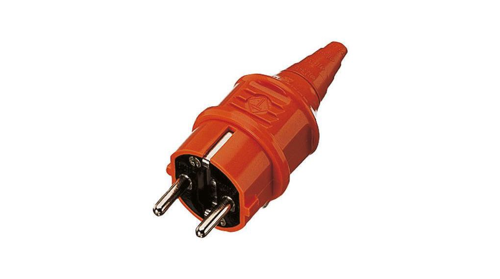 10837 | Mennekes MENNEKES German Mains Plug, 16A Orange, Cable Mount ...