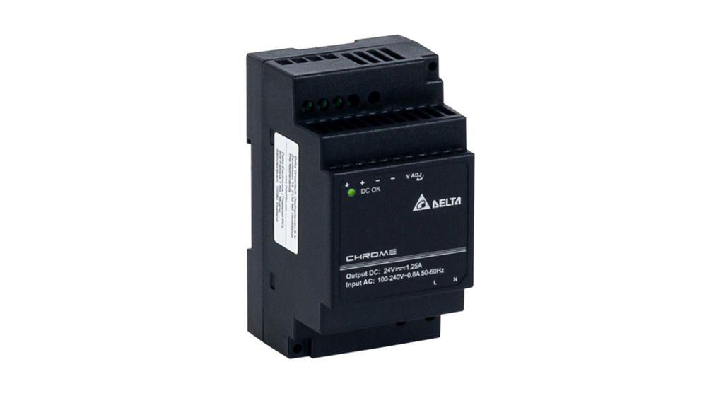 DRC-24V30W1AZ | Delta-Electronics DIN Rail Power Supply 87% 24V 1.25A ...