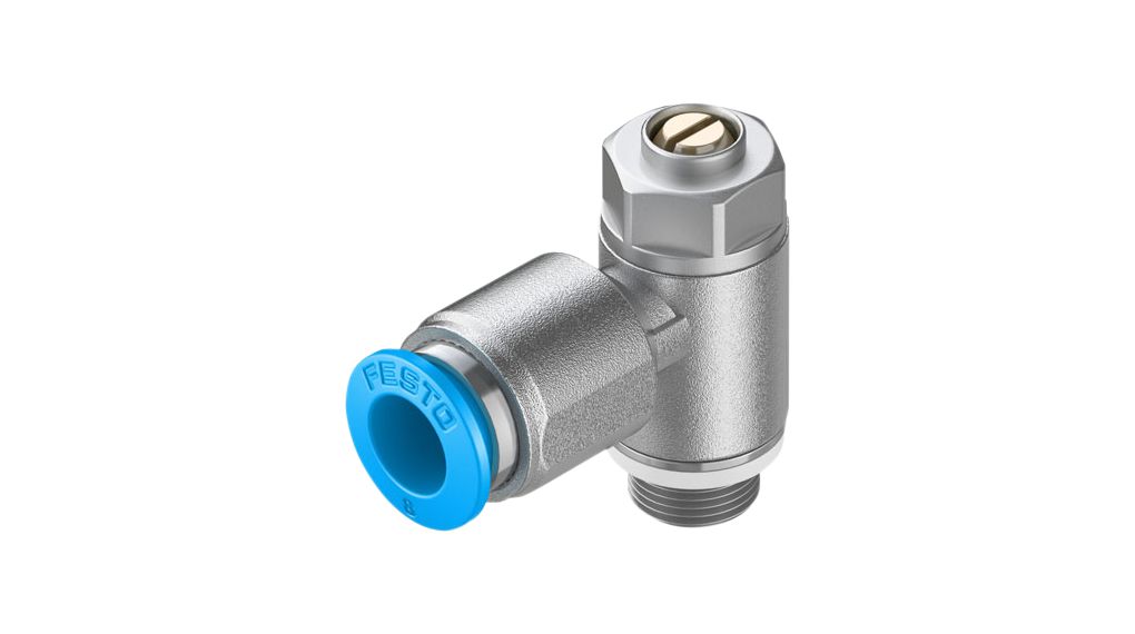 GRLZ-1/8-QS-8-D | Festo Flow Control Valve, Slotted Screw, G1/8 / QS-8 ...