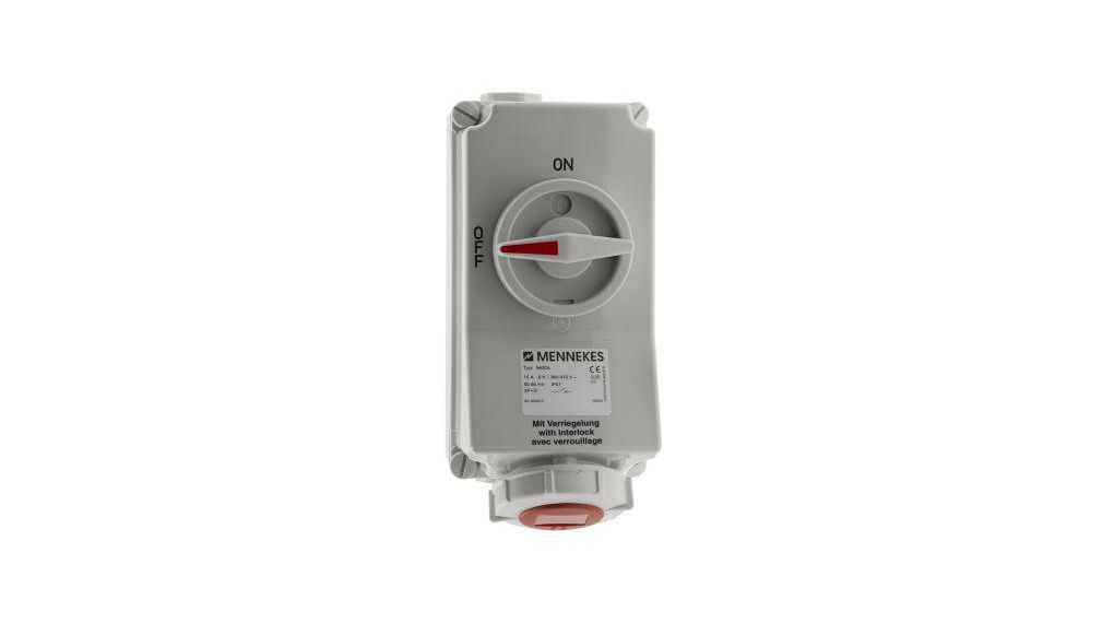 5600A | Mennekes Switchable IP67 Industrial Interlock Socket 3P+E ...