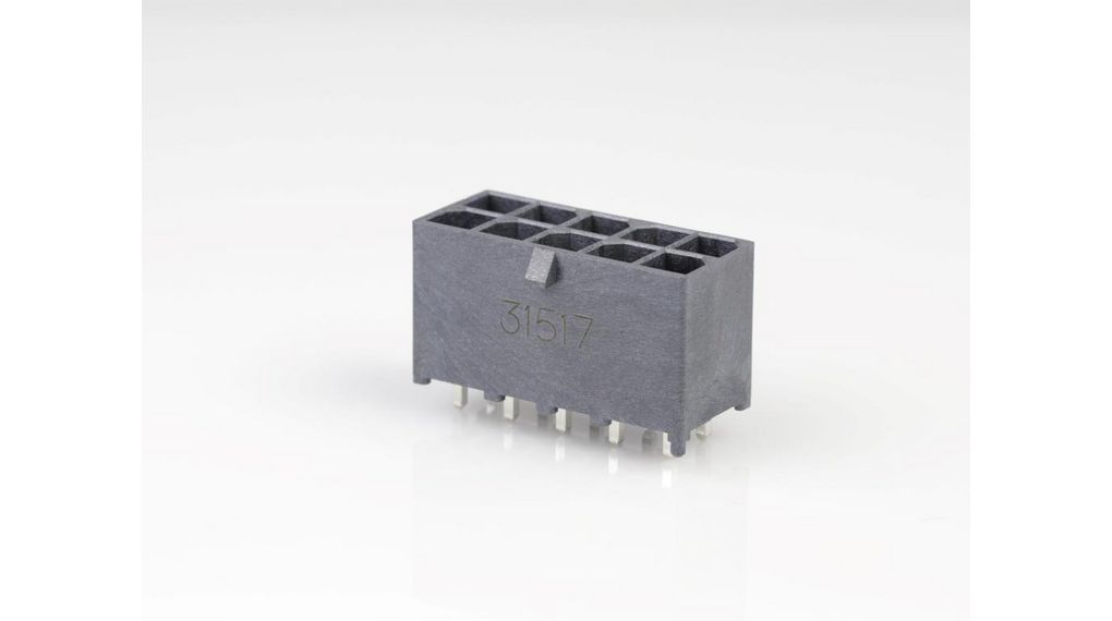 76829-0110 | Molex Mega-Fit Slim Vertical Header THT 5.70mm Dual Row 10 Circuits 1.52um Tin (Sn ...