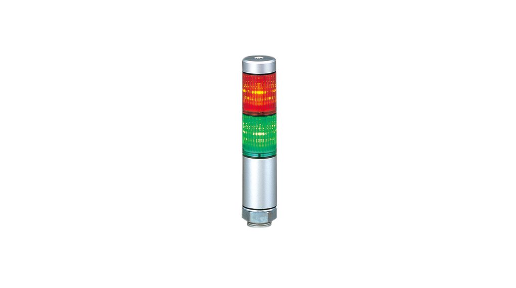 MPS-202-RG | Patlite LED Signal Tower Red / Green 24V MPS Panel Mount / Bracket Mount IP65 Cable ...