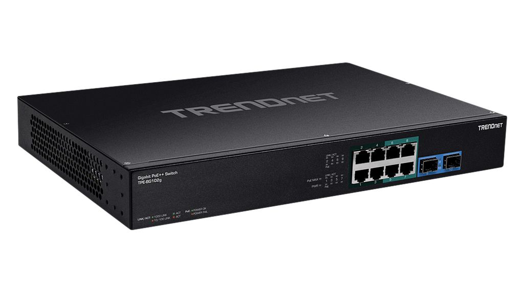 TPE-BG102g | Trendnet PoE Switch, Unmanaged, 1Gbps, 240W, RJ45 Ports 8 ...