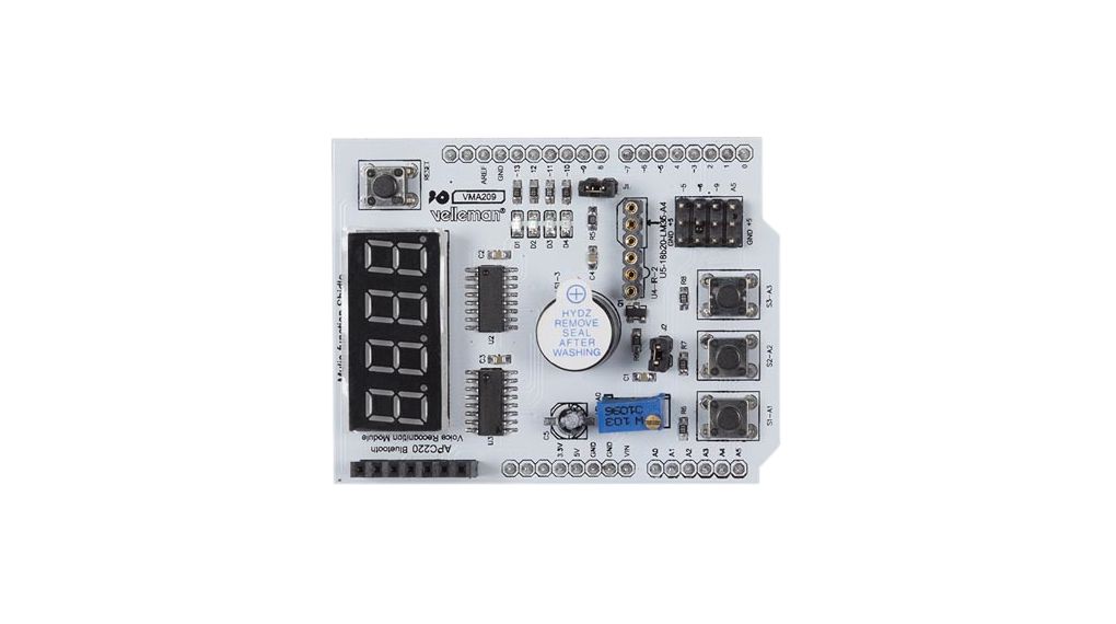 WPSH209 | Velleman Multi-Functional Expansion Shield for Arduino | Distrelec Norway
