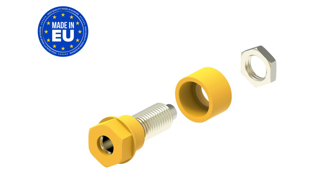 RND 350-00017 | RND Banana Socket Yellow 4 mm Brass 30VAC 60VDC 36A ...