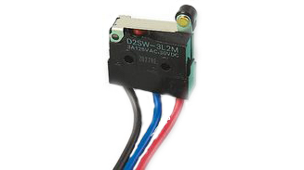 D2SW-3L2M | Omron Electronic Components Micro Switch, D2SW, 3A, 1CO, 0.59N, Hinge Roller Lever ...