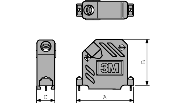 3357-6515-1C | 3M D-sub-kåpa, metalliserad Poler 15 | Elfa Distrelec ...