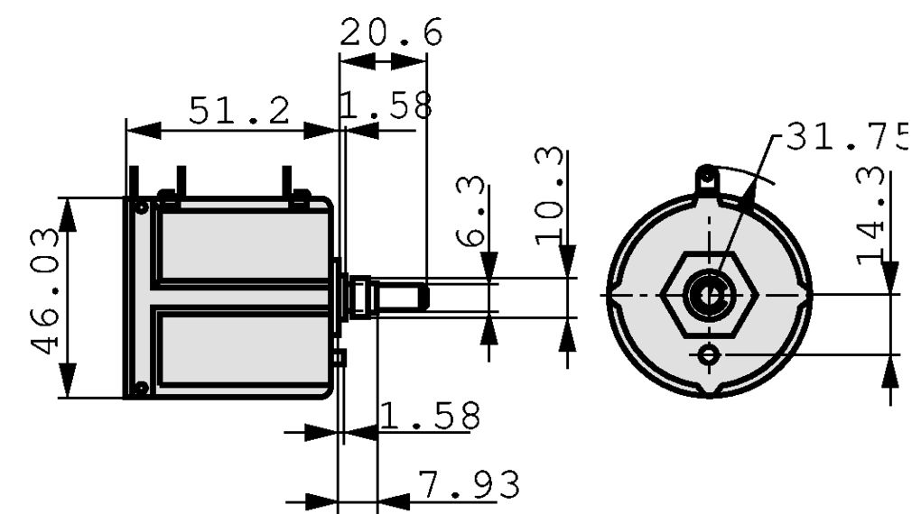 A R1K L.25 | BI Technologies Reostat 1kOhm 5W ±3 % Linjär 46.03mm ...
