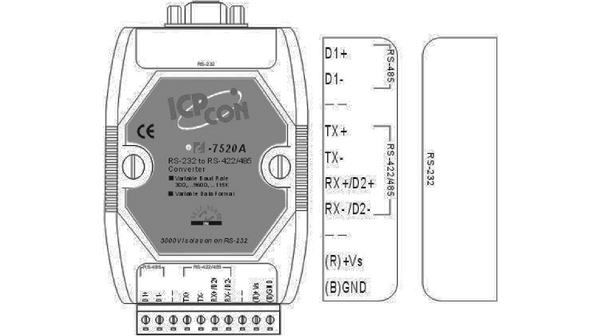 I-7520A CR | ICP-DAS Converter, RS232 - RS422 / RS485, Serial Ports 2 | Distrelec Norway