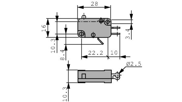 1005.1004 | Marquardt Micro Switch 1005, 20A, 1CO, 3.8N, Plunger ...