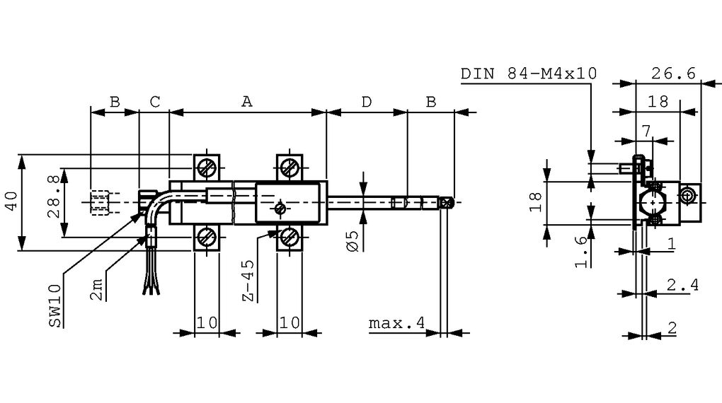 TR-0075 | Novotechnik Spring-Loaded Linear Potentiometer Position ...