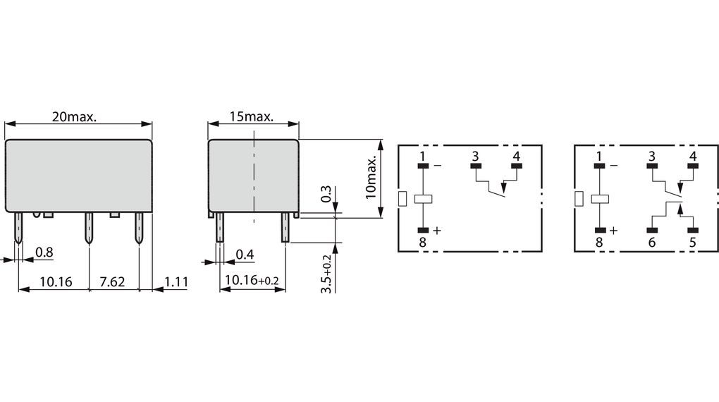G6C-2114P-US-12V | Omron Electronic Components PCB Power Relay G6C 1NO + 1NC 8A DC 12V 720Ohm ...