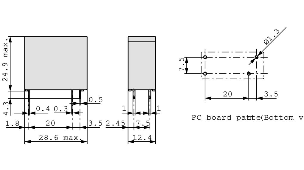 ALE1PB12 | Panasonic PCB Power Relay ALE 1NO 16A DC 12V 360Ohm | Distrelec Germany
