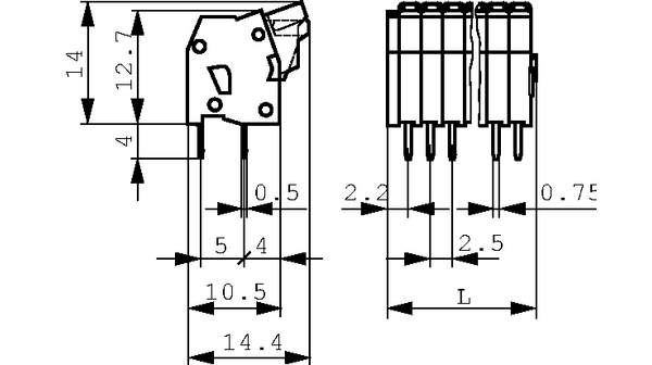 234-512 | Wago Wire-To-Board Terminal Block, THT, 2.54mm Pitch, Right ...