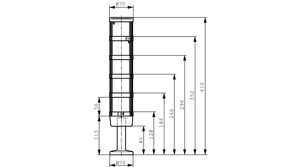 640.830.00 | Werma Terminal Module, Tube Mount, Screw Connection 230VAC KombiSIGN 71 Series ...
