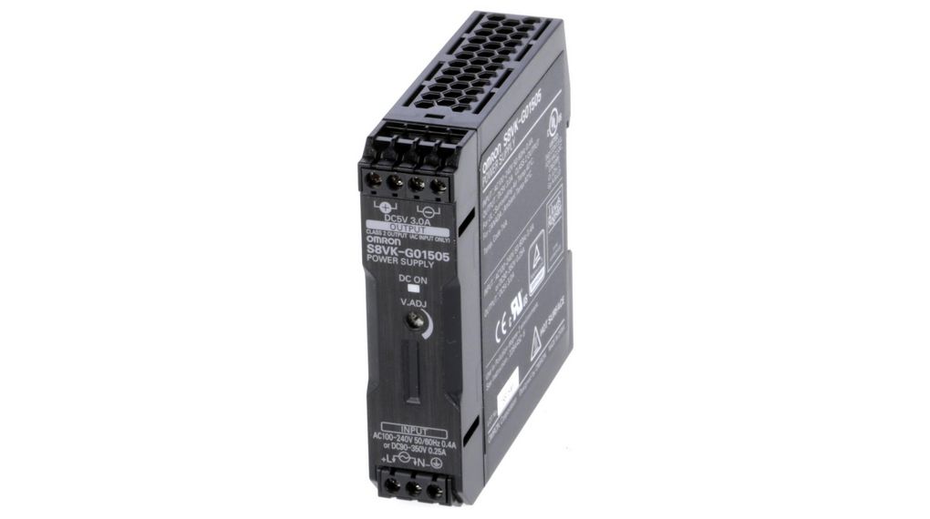 S8VKG01505 | Omron Industrial Automation DIN Rail Power Supply, 77%, 5V ...
