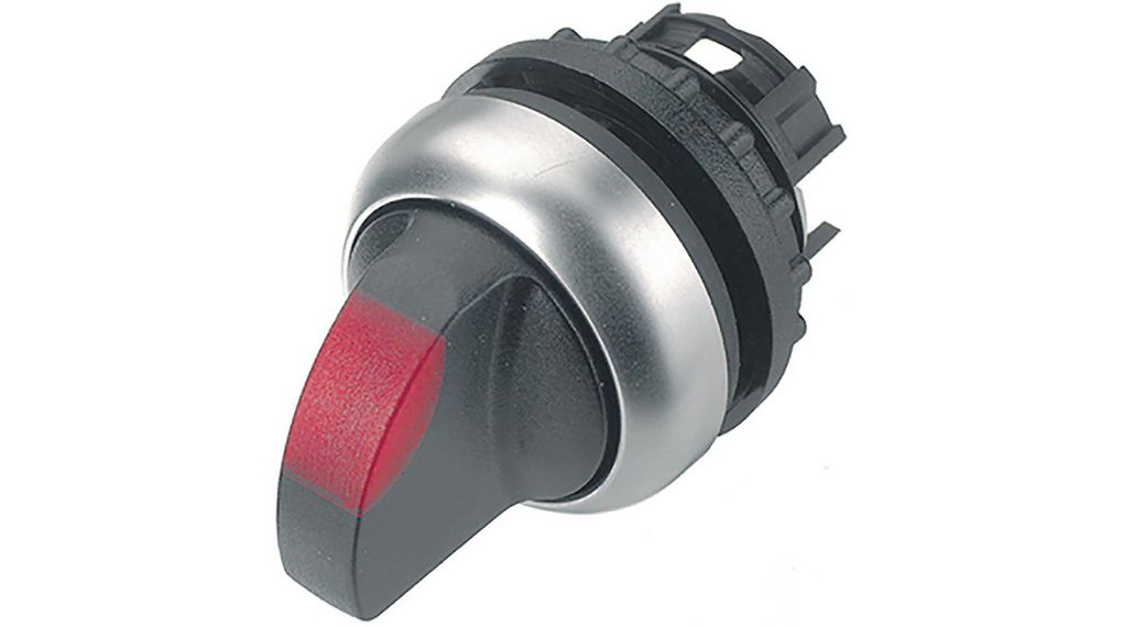 M22-WRLK-R | Eaton Illuminated Selector Switch, Thumb Grip Latching Function Handle Black / Red ...