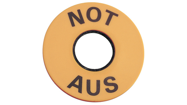 61-9970.1 | EAO Beschriftungsschild 43mm Not-Aus Rund Gelb Serie EAO 61 ...