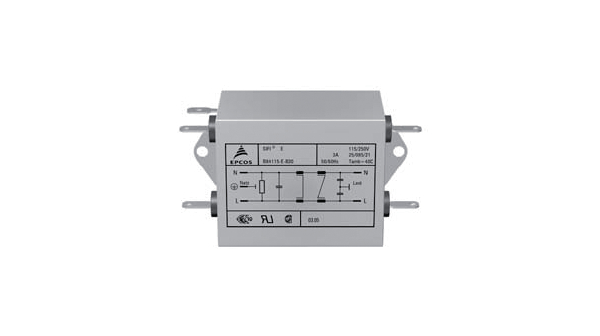 B84115E0000B030 | EPCOS Mains Filter, 3A, 250VAC, Quick Connect ...