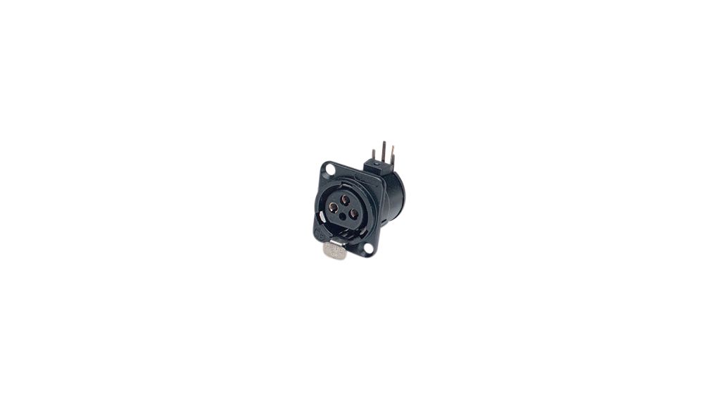 NC3FD-H-B | Neutrik XLR Panel-mount Female Receptacle, Socket, Right ...