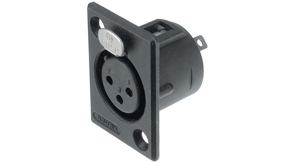 NC3FP-BAG-1 | Neutrik XLR Panel-mount Female Receptacle, Socket ...