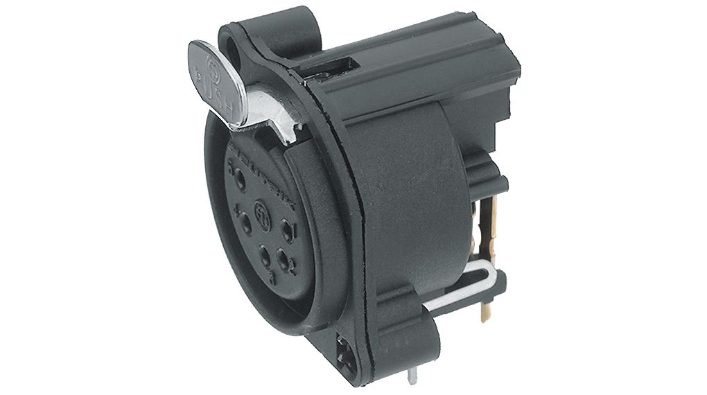 NC5FAH | Neutrik XLR Panel-mount Female Receptacle, Socket, Right Angle ...