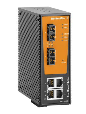 2682260000 | Weidmüller Ethernet Switch, RJ45 Ports 4, Fibre Ports 2SC ...