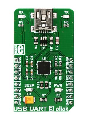 MIKROE-3063 | Mikroelektronika USB UART 3 Click USB to UART Interface ...