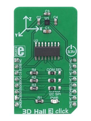 MIKROE-3310 | Mikroelektronika 3D Hall 3 Click 3-Axis Magnetic Sensor Module 3.3V | Distrelec ...