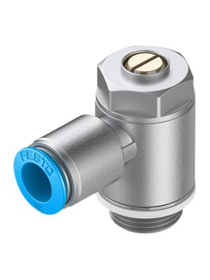GRLA-1/2-QS-12-D | Festo Flow Control Valve, Slotted Screw, G1/2 / QS ...