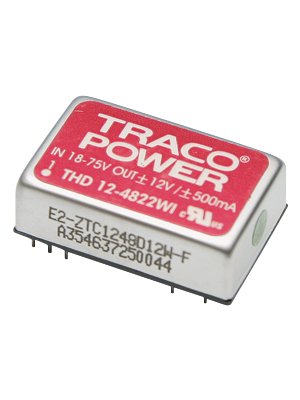THD 12-4812WI | Traco Power DC/DC-omvandlare 18 ... 75V 12V 1A 12W | Elfa Distrelec Sverige