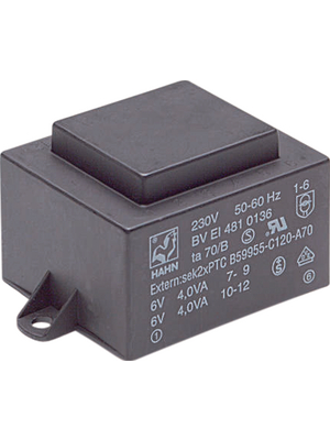 EI481 1186 | Hahn PCB Transformer, 230 VAC, 24 VAC, 417mA, 10VA ...