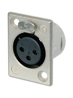 NC3FP-1 | Neutrik XLR Panel-mount Female Receptacle, Socket, Vertical ...