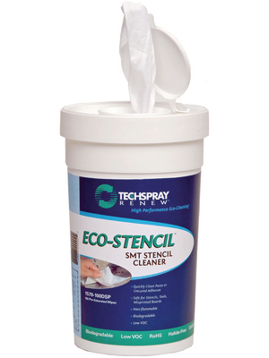 1570-100DSP | Techspray Eco-Stencil Cleaner Wipes | Distrelec Germany